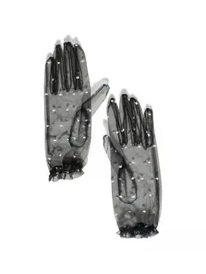 Valentino Garavani Polka-dot Tulle Gloves - Black