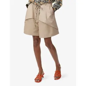Loewe X Paula's Ibiza Asymmetric-panel Cotton Shorts