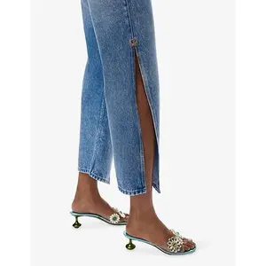 Loewe X Paula's Ibiza Flared Cropped Denim Jeans - Medium Blue