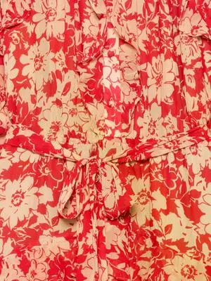 Ralph Lauren Floral-print Ruffled Dress - Red
