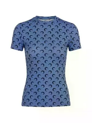 MARINE SERRE Moon-print Crew-neck T-shirt