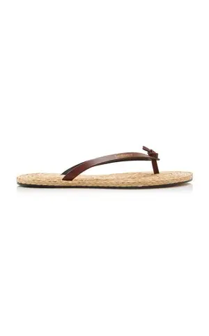 Saint Laurent Pool Jute Sandals - Brown