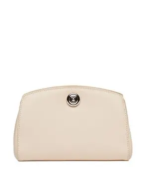 LIFFNER Pushlock Lizard Embossed Clutch - Cream