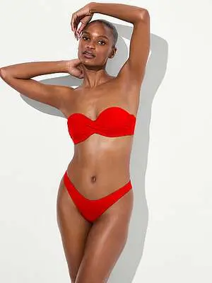 Victoria's Secret Swim Twist Push-up Bandeau Bikini Top - Red