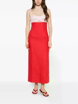 CALA DE LA CRUZ Nara Cut-out Midi Dress - Red