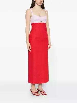 CALA DE LA CRUZ Nara Cut-out Midi Dress - Red