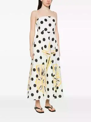 CALA DE LA CRUZ Delta Polka-dot Midi Dress