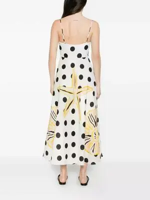 CALA DE LA CRUZ Delta Polka-dot Midi Dress