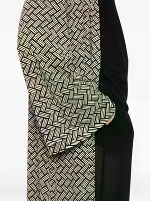 SIYU Geometric-print Wrap Coat