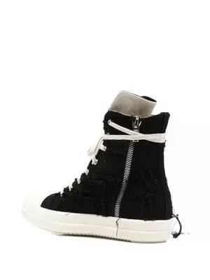 Rick Owens Frayed High-top Sneakers