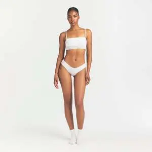 SKIMS Lace Brief | White | | Lightweight Cotton - Snow
