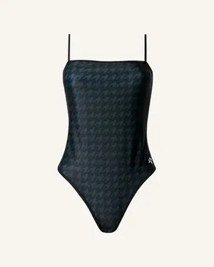 Perfect Moment Serra Houndstooth One-piece Swimsuit - Black