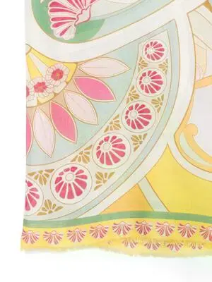 La DoubleJ Floral-print Graphic-pattern Scarf