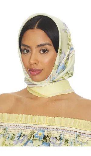 SELF-PORTRAIT Yellow Floral Scarf - Lemon