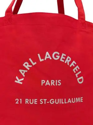 Karl Lagerfeld Logo Print Tote Bag - Red