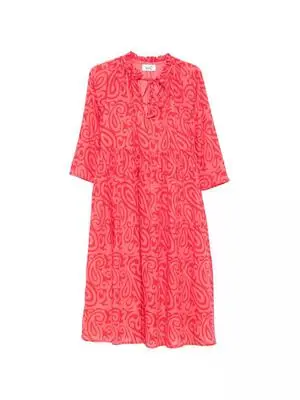 NIU Paisley-print Tie Midi Dress