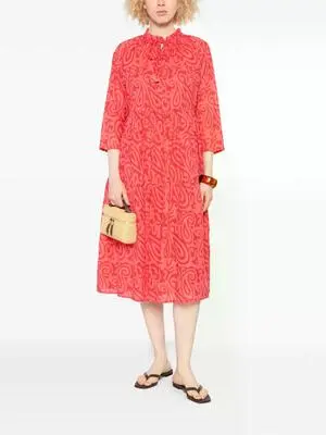 NIU Paisley-print Tie Midi Dress
