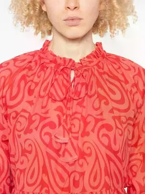 NIU Paisley-print Tie Midi Dress