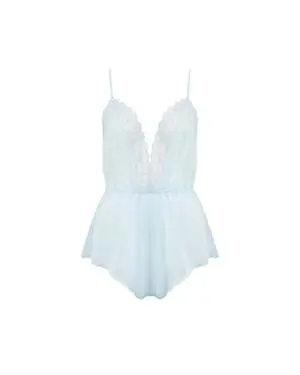 Bluebella Satin Lace-trimmed Teddy - Blue