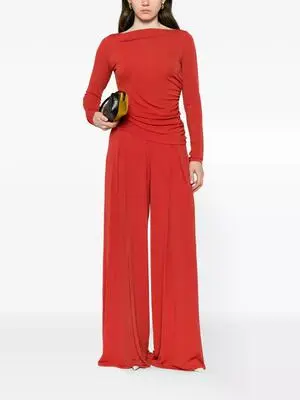 Max Mara Long Sleeve Ruched Top - Red