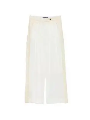 FRENKEN Gathered-detail Palazzo Pants - Neutrals