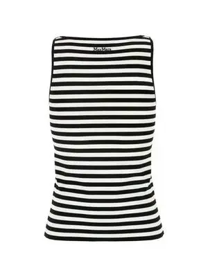 Max Mara Cippo Striped Ribbed-knit Tank Top - Black
