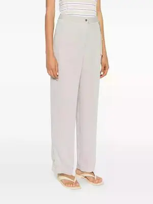 Herno Grosgrain-detail Slit-hem Trousers - Grey