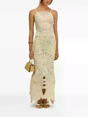 Cult Gaia Elif Crochet Floral Maxi Dress - Neutrals