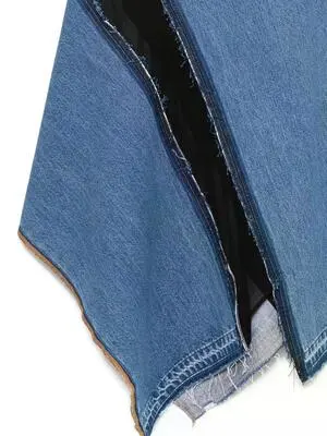 LITKOVSKA Asymmetric Frayed-edge Skirt