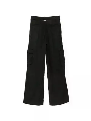 Iceberg Satin Palazzo Pants With Cargo Pockets