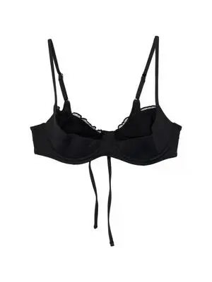 Frankies Bikinis Austin Ruffled Underwired Bikini Top - Black