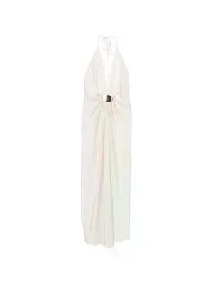 SIMONA CORSELLINI V-neck Maxi Dress - Neutrals