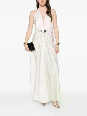 SIMONA CORSELLINI V-neck Maxi Dress - Neutrals