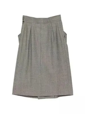 Saint Laurent 1980s Houndstooth Pleated Skirt