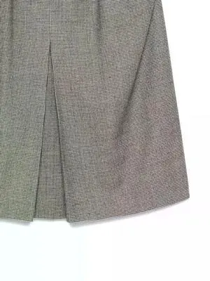 Saint Laurent 1980s Houndstooth Pleated Skirt