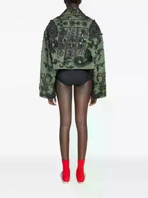 Dries Van Noten Sequin-embroidered Cotton Jacket - Green