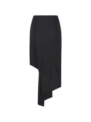 AMAZUIN Emma Draped Asymmetric Skirt - Black