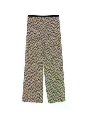 SIYU Geometric-print Wide-leg Trousers