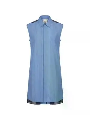 Sacai Pleated Striped Dress - Blue