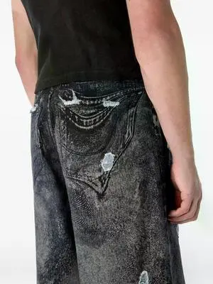 Camper Distressed Denim Shorts - Black