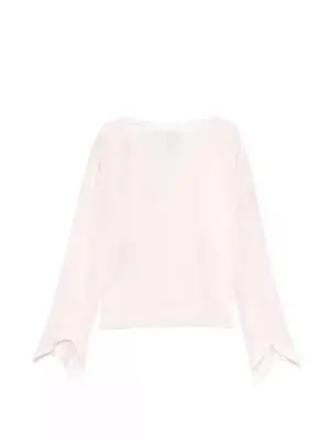 MAISON JEJIA Satin V-neck Blouse - Pink