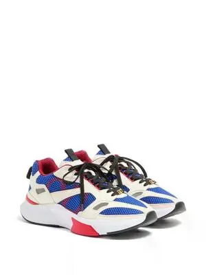 Valentino Garavani Demivee Mesh And Suede Low Top Sneakers - Blue