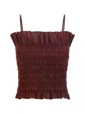 Andamane Suri Smocked Sleeveless Top - Red