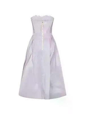 Elisabetta Franchi Floral-appliqué Strapless Midi Dress - Purple