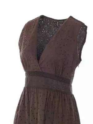 TWINSET Broderie-anglaise Flounced Dress - Brown