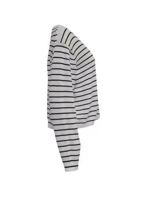 Theory Striped V-neck Sweater