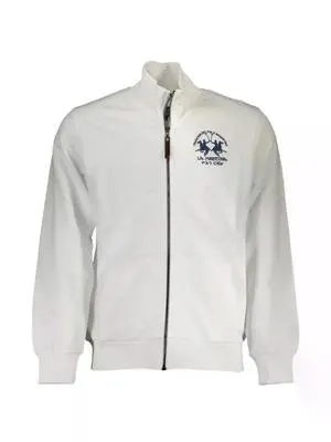 LA MARTINA Logo-embroidered Zip-up Sweater - White