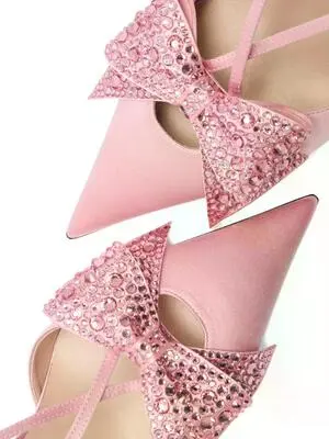 Valentino Garavani Slingback Pumps In Satin With Embellished Bow Detailing