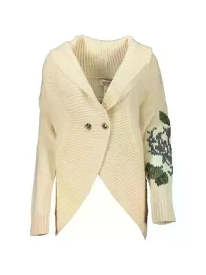 BLUGIRL Floral-intarsia Shawl-lapel Cardigan