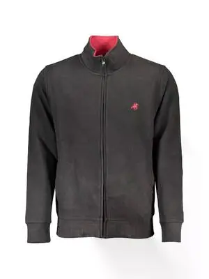 U.S. Grand Logo-embroidered Zip-up Sweater - Grey